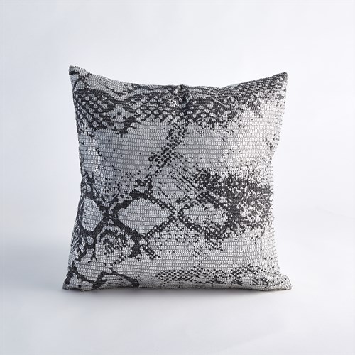 Shimmer Snake Skin Pillow-Silver